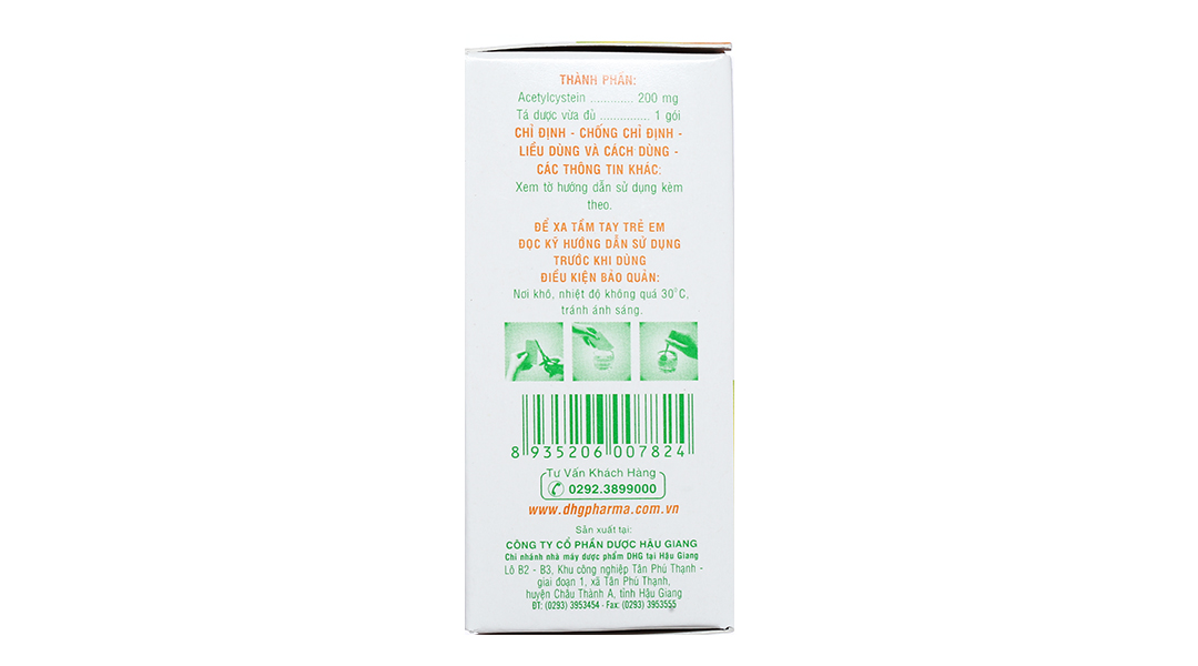 Thuốc bột Mitux 200mg làm tan đàm trong bệnh lý hô hấp (24 gói x 1.5g ...