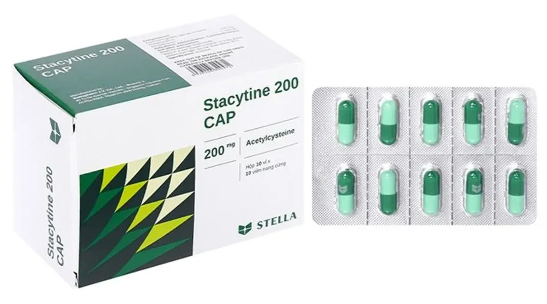 Stacytine 200 tiêu nhầy trong viêm phế quản cấp và mãn tính (4 vỉ x 4 ...