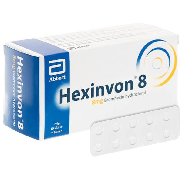 Hexinvon 8 phân hủy chất tiết trong bệnh lý hô hấp (10 vỉ x 10 viên ...