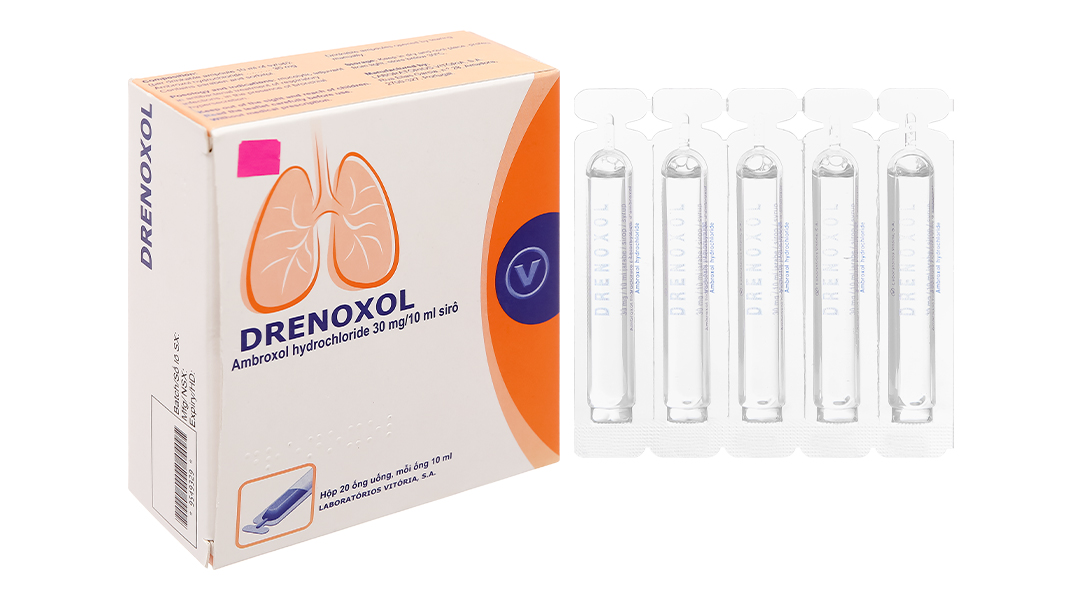 Siro Drenoxol 30mg/10ml trị rối loạn tiết dịch hô hấp (20 ống x 10ml ...