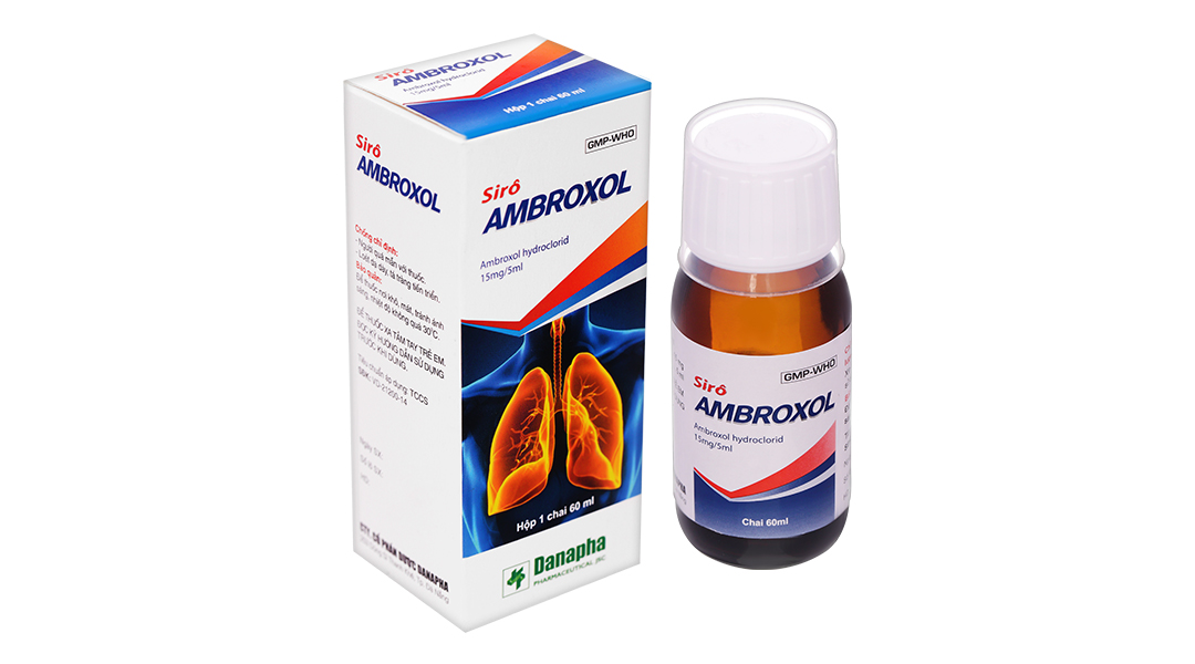 Sirô Ambroxol Danapha 15mg/5ml hỗ trợ trị các rối loạn bài tiết ở phế ...