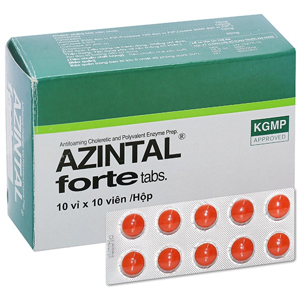 Azintal Forte Tabs trị đầy hơi, khó tiêu (10 vỉ x 10 viên) - 05/2024 ...