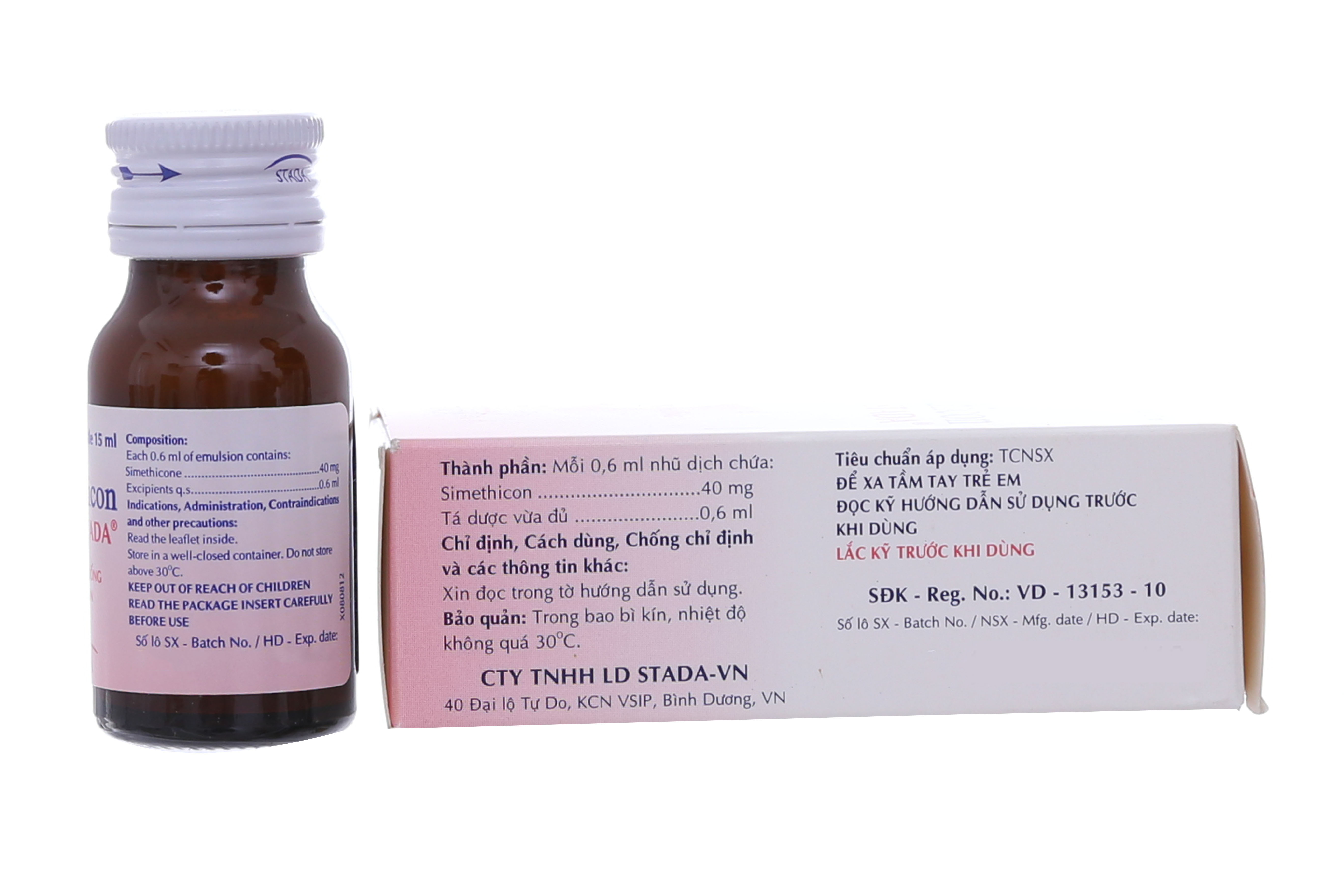 Nhũ dịch uống Simethicon Stada trị đầy hơi, khó tiêu chai 15ml - 08/ ...