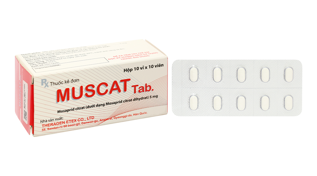 Muscat Tab. 5mg trị triệu chứng đường tiêu hóa do viêm dạ dày mạn tính ...
