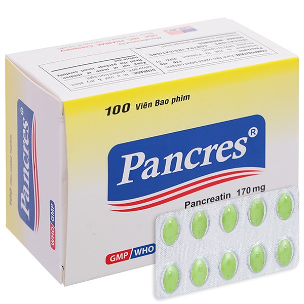 Thuốc Pancres 170mg trị rối loạn tiêu hóa, thiếu men tiêu hóa (10 vỉ x ...