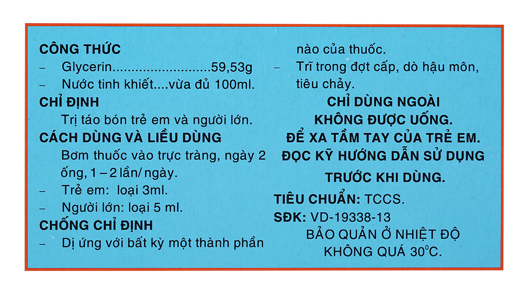 Dung dịch bơm trực tràng Rectiofar trị táo bón (50 ống x 3ml) - 08/2024 ...