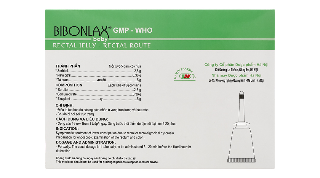 Gel bơm trực tràng Bibonlax Baby trị táo bón (10 tuýp x 5g) - 08/2024 ...
