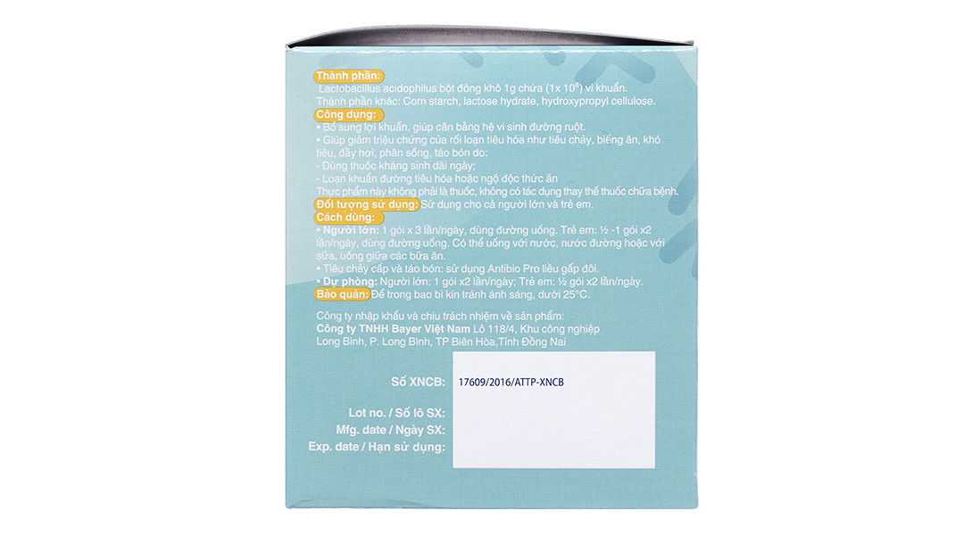 Men vi sinh ANTiBiO Pro bổ sung lợi khuẩn hộp 100 gói x 1g - 08/2024 ...