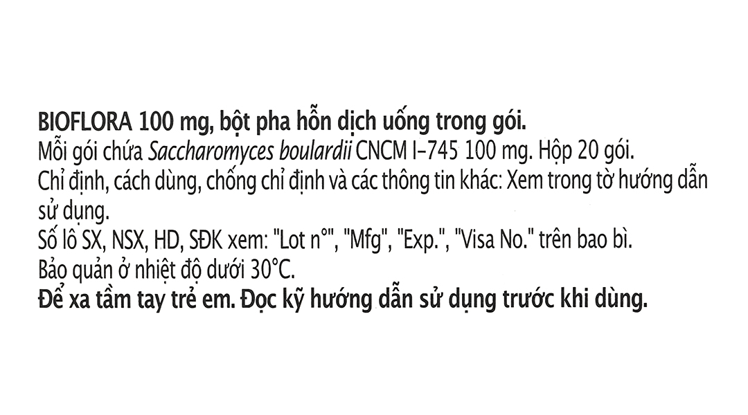 Thuốc Bioflora 100mg hộp 20 gói-Nhà thuốc An Khang