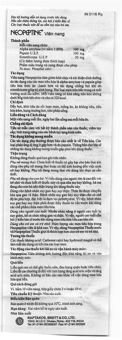 Men tiêu hóa Neopeptine hộp 100 viên-Nhà thuốc An Khang