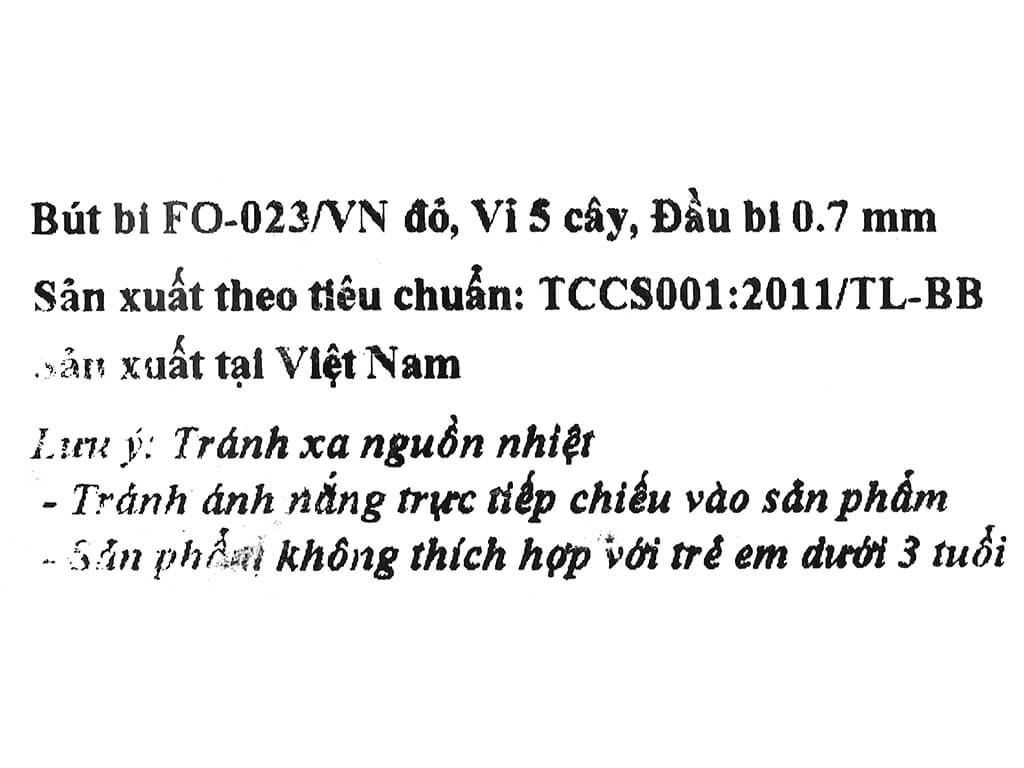 Bút bi Flexoffice FO-023/VN đỏ vỉ 5 cây tại Bách Hoá XANH