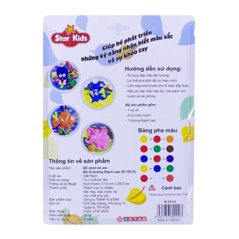 Bộ đồ chơi tô tượng cá nemo Star Kids - K-101/3 chính hãng |AVAKids ...