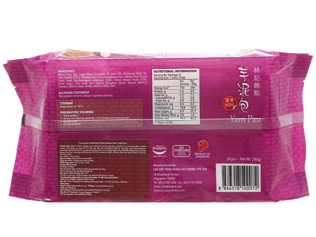 Bánh bao khoai mỡ Lim Kee gói 280g giá tốt tại Bách hoá XANH