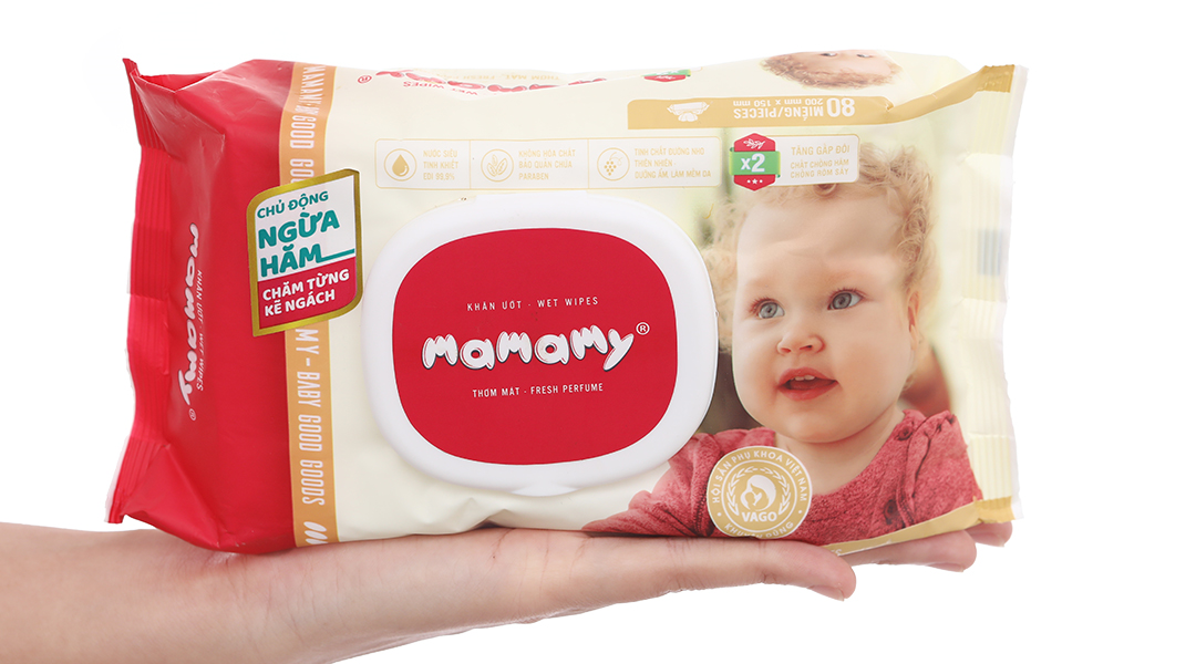 Khăn ướt em bé Mamamy hương thơm mát gói 80 miếng - 08/2024 ...
