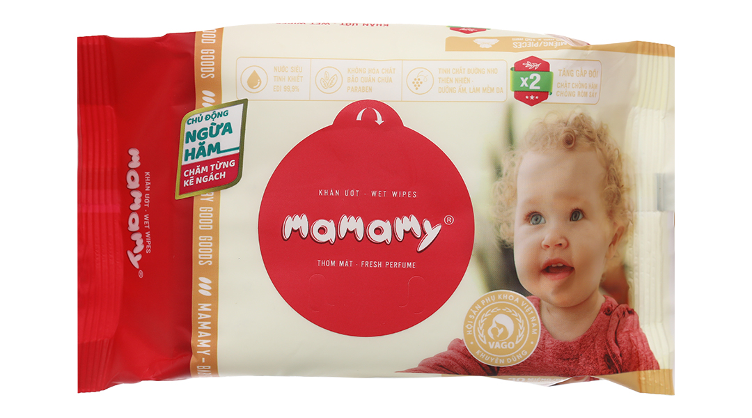 Khăn ướt em bé Mamamy hương thơm mát gói 30 miếng - 06/2024 ...