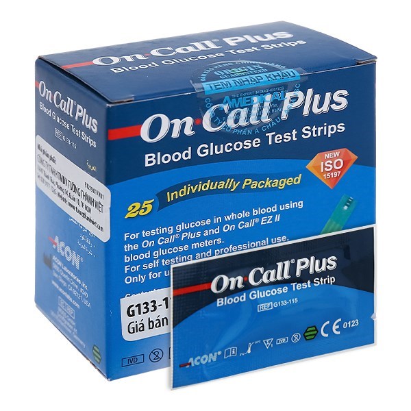 Que thử đường huyết On Call Plus hộp 25 que - 08/2025 | nhathuocankhang.com