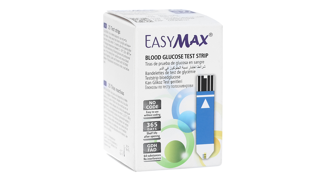 Que thử đường huyết EasyMax hộp 25 que - 08/2024 | nhathuocankhang.com