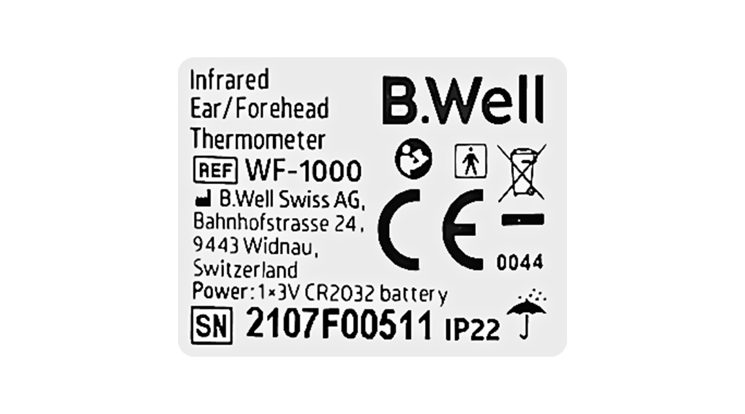 Nhiệt kế hồng ngoại đo trán, tai B.Well WF-1000 - 08/2024 | nhathuocankhang.com