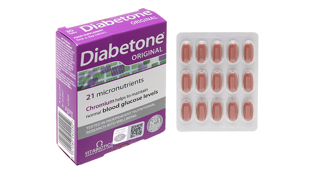 Diabetone Original hỗ trợ giảm nguy cơ đái tháo đường hộp 30 viên - 08/ ...