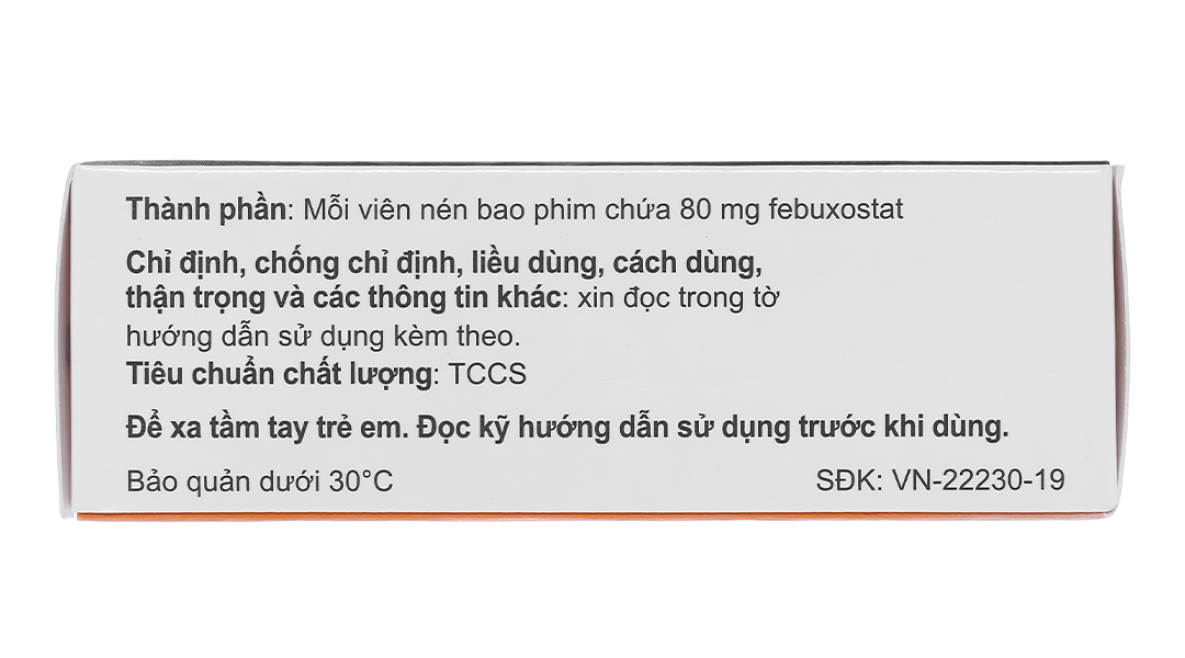 Feburic 80mg trị tăng acid uric huyết mạn tính trong bệnh gout (3 vỉ x ...