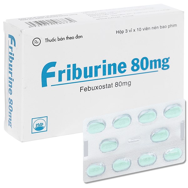 Feburic 80mg trị tăng acid uric huyết mạn tính trong bệnh gout (3 vỉ x ...