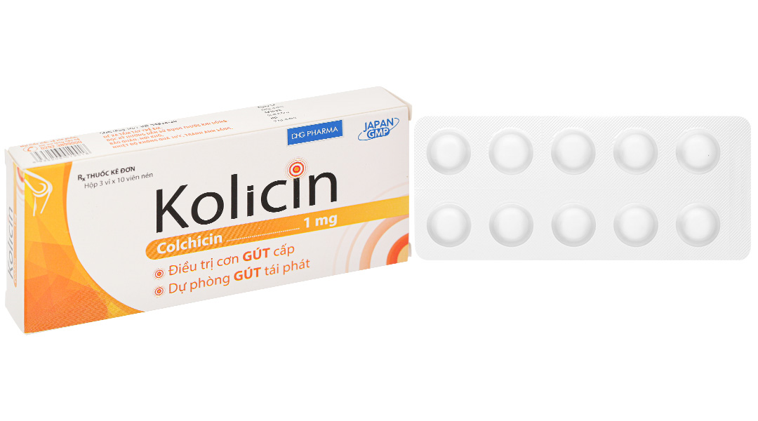 Kolicin 1mg phòng và trị gout (3 vỉ x 10 viên) - 04/2024 ...