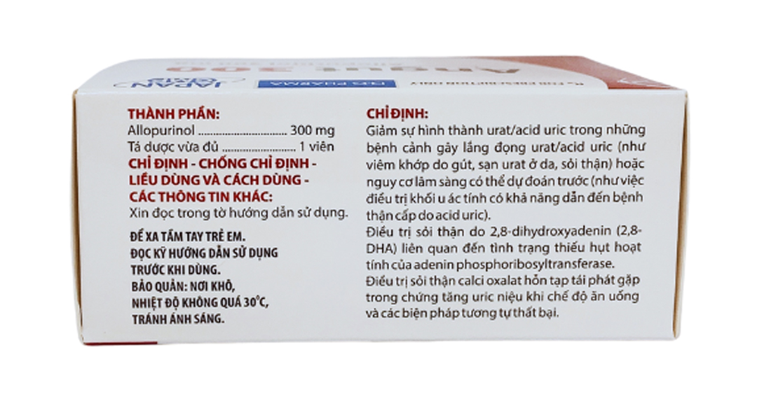 Angut 300 DHG giảm sự hình thành urat/acid uric, trị sỏi thận (10 vỉ x ...