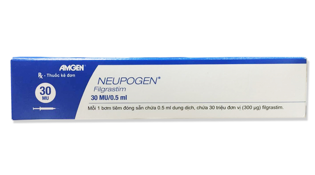 Dung dịch tiêm Neupogen 30MU/0.5ml trị giảm bạch cầu (1 bơm tiêm x 0 ...