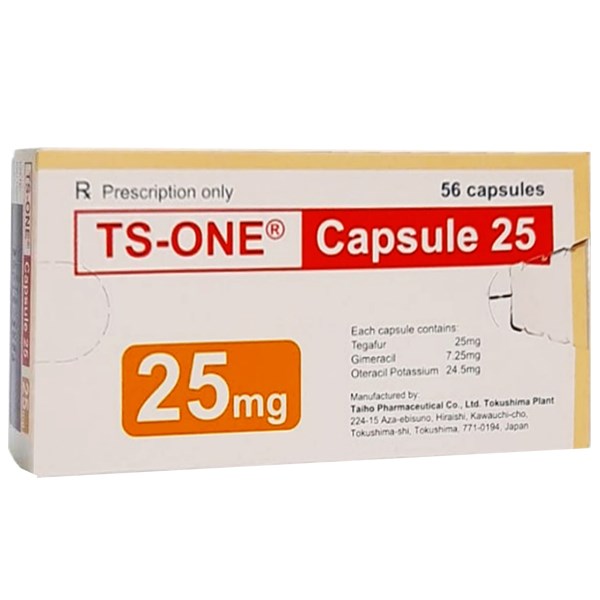 Ts-one Capsule 25 kết hợp điều trị ung thư dạ dày tiến triển (4 vỉ x 14 ...