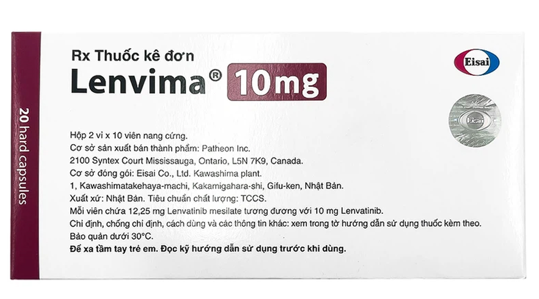 Lenvima 10mg trị ung thư tuyến giáp (2 vỉ x 10 viên) - 08/2024 ...
