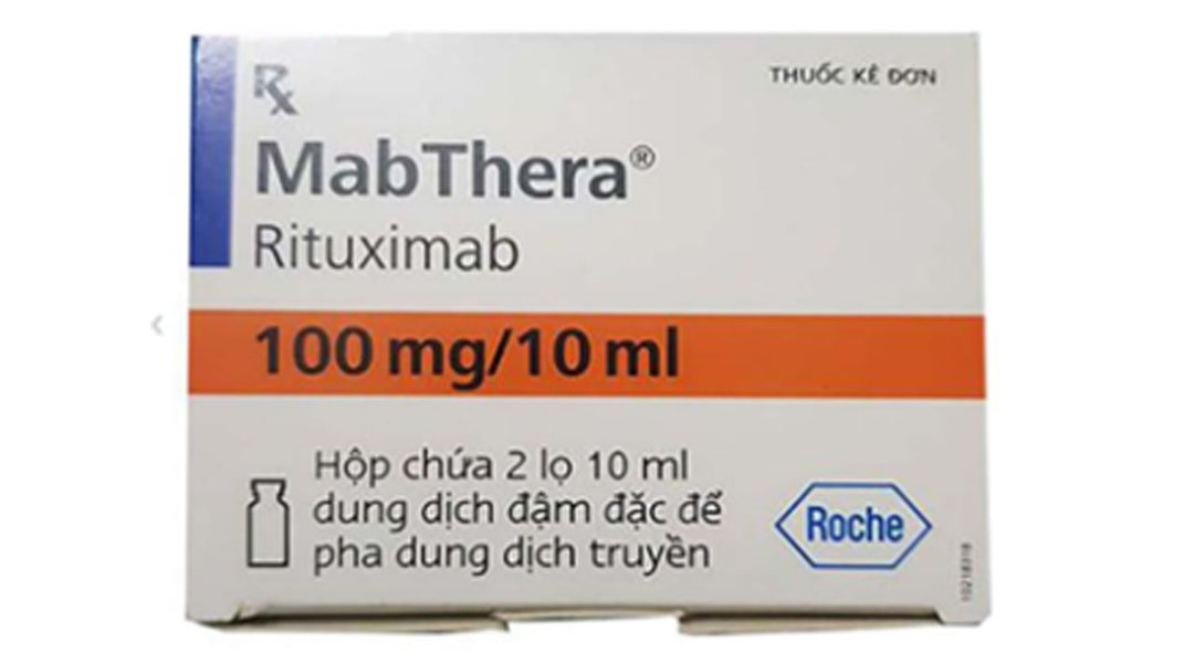 Dung dịch tiêm truyền Mabthera 100mg/10ml trị u lympho, u hạt (2 lọ x ...