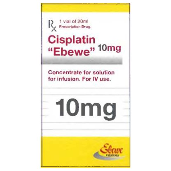 Cisplatin Ebewe 10mg/20ml điều trị giảm nhẹ tạm thời ung thư phổi lọ ...