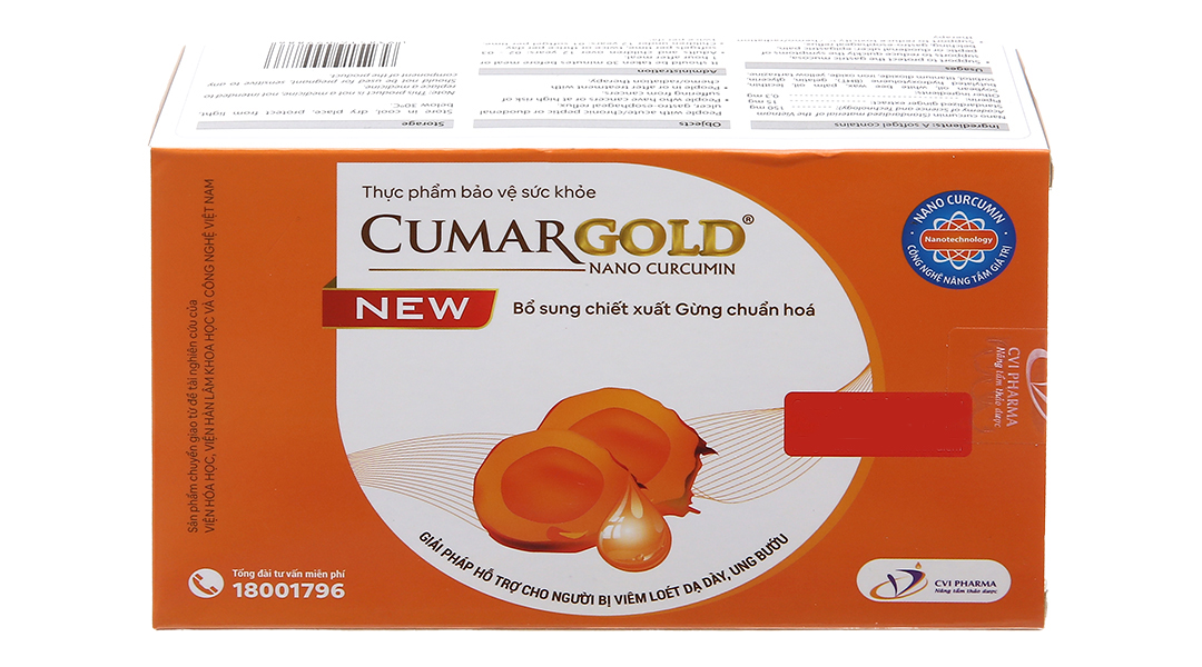 CumarGold New hỗ trợ giảm viêm loét dạ dày, tá tràng hộp 40 viên - 08/ ...