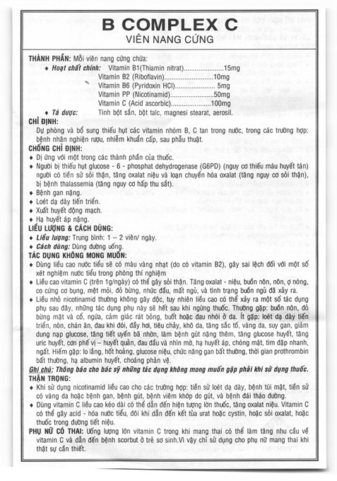 Thuốc B Complex C Vidipha hộp 100 viên-Nhà thuốc An Khang