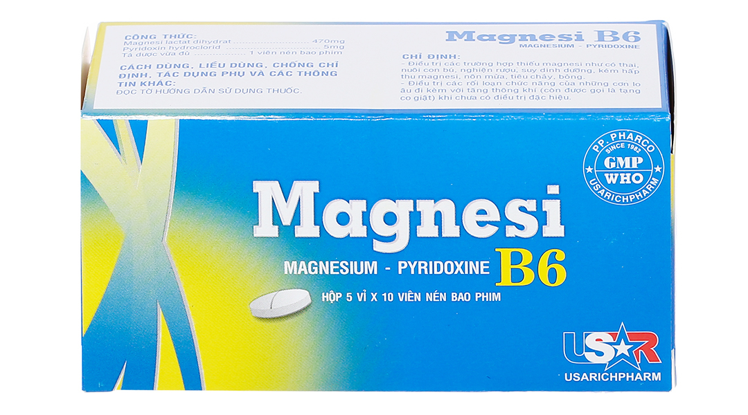 Thuốc Magnesi B6 Phong Phú hộp 50 viên-Nhà thuốc An Khang