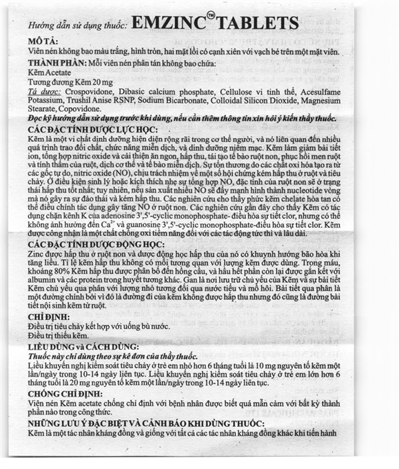 Thuốc EmZinc 20mg hộp 100 viên-Nhà thuốc An Khang