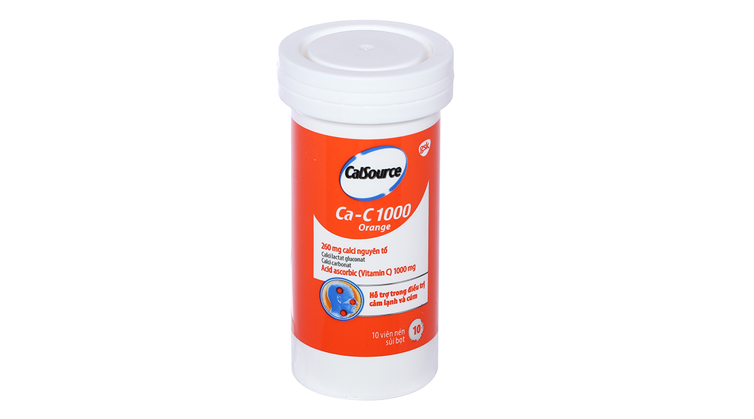 Viên sủi Ca-C 1000 Sandoz Orange tuýp 10 viên-Nhà thuốc An Khang