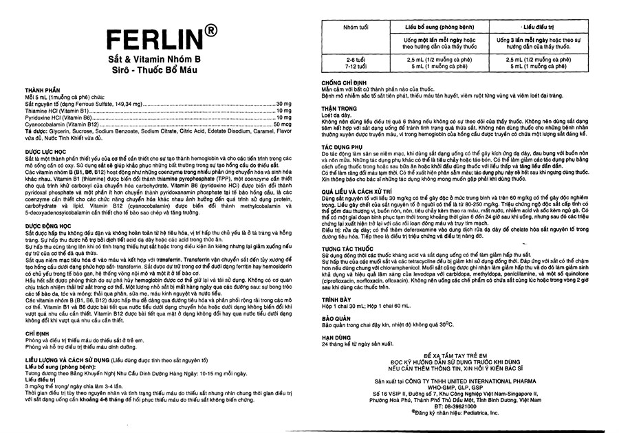 Siro Ferlin chai 60ml-Nhà thuốc An Khang