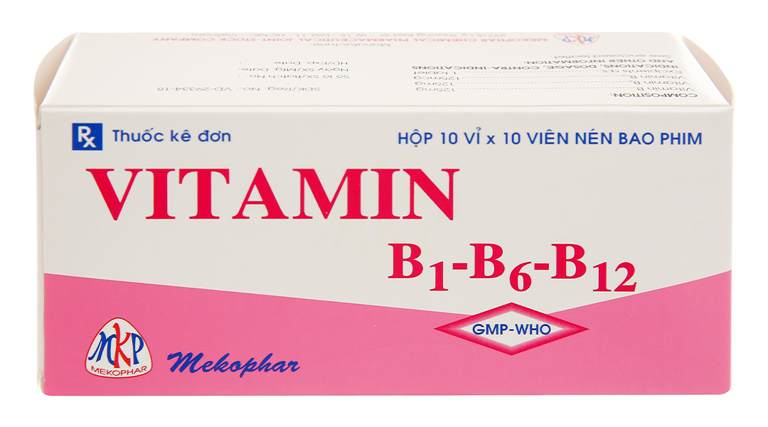 Thuốc vitamin B1-B6-B12 Mekophar hộp 100 viên-Nhà thuốc An Khang