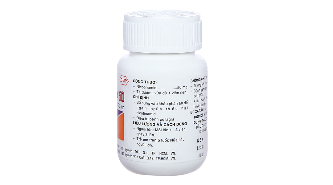 Thuốc vitamin PP 50mg Pharmedic chai 60 viên-Nhà thuốc An Khang