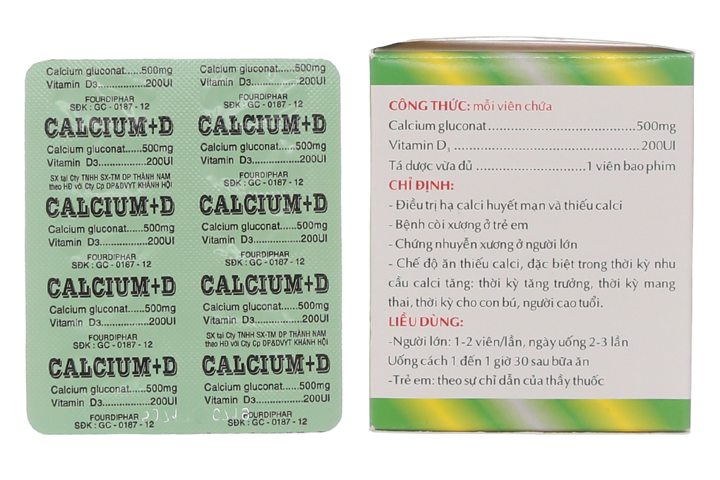 Thuốc Calcium + D Tpharco hộp 100 viên-Nhà thuốc An Khang