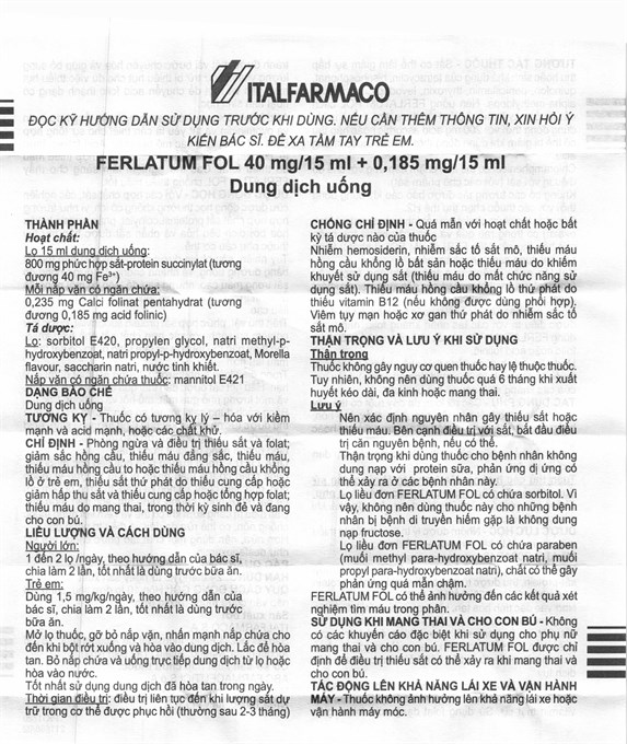 Dung dịch uống Ferlatum Fol 15ml hộp 10 chai-Nhà thuốc An Khang