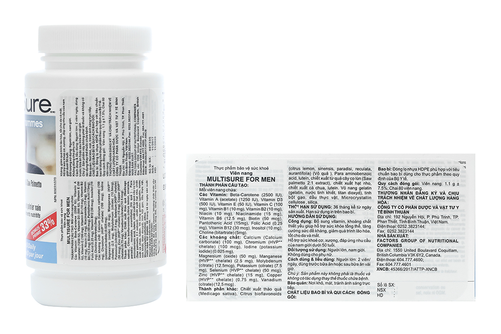 Multisure For Men bổ sung vitamin cho nam lọ 80 viên - 07/2024 ...