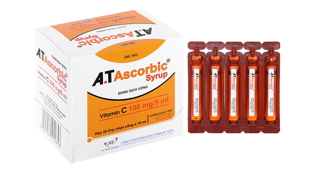 Dung dịch uống A.T Ascorbic 5ml hộp 30 ống-Nhà thuốc An Khang