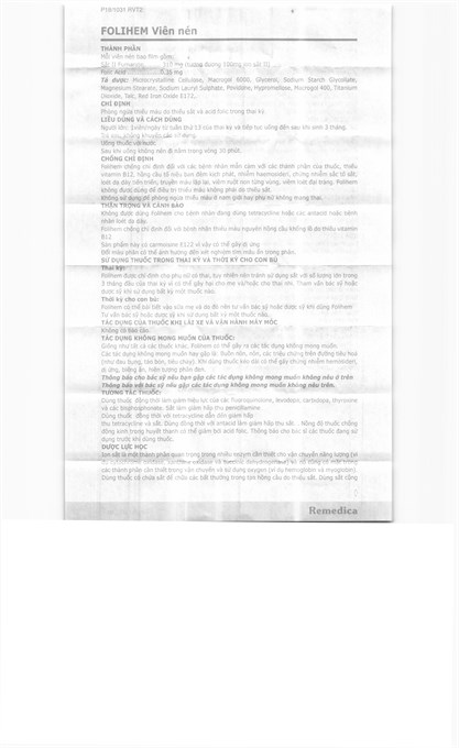 Thuốc Folihem hộp 100 viên-Nhà thuốc An Khang