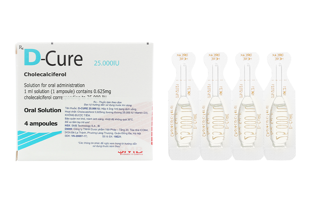 Thuốc D-Cure 25.000 I.U hộp 4 ống-Nhà thuốc An Khang