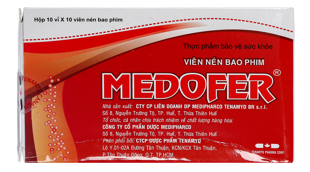Medofer hỗ trợ phòng thiếu máu do thiếu sắt hộp 100 viên - 08/2024 ...