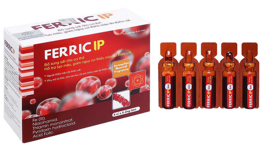 Dung dịch Ferric IP bổ sung sắt, hỗ trợ tạo máu hộp 20 ống x 5ml - 08/ ...