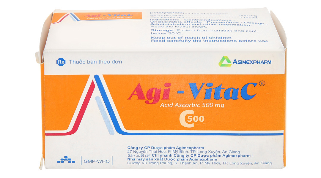 Thuốc Agi-Vita C 500mg hộp 10 vỉ x 10 viên-Nhà thuốc An Khang