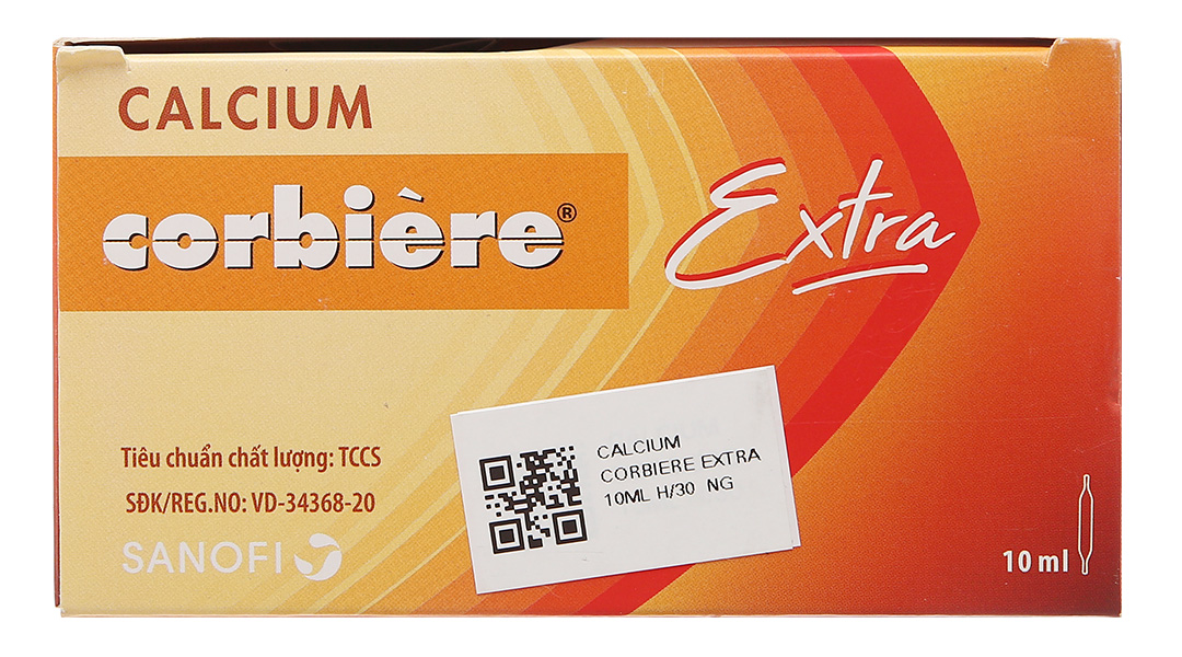 Calcium corbiere extra 10ml hộp 30 ống giúp xương chắc khỏe